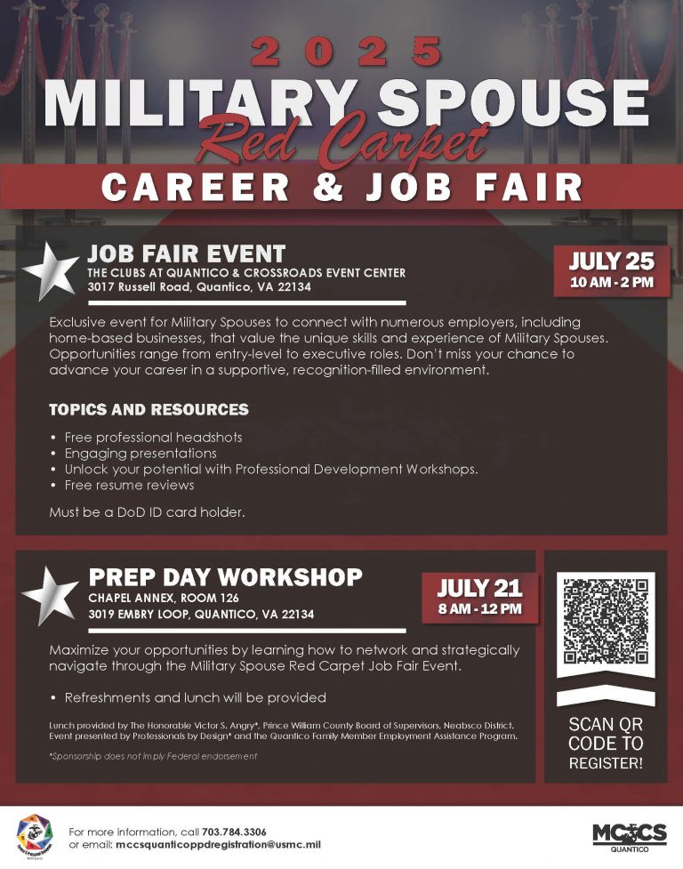 2025 Military Spouse Red Carpet Job Fair Event - Prince William Chamber ...